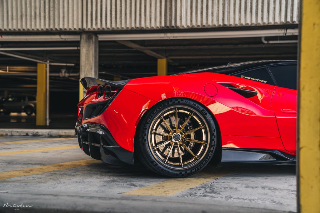 Ferrari F8 Tributo Glistens With Gold Wheels | Carscoops
