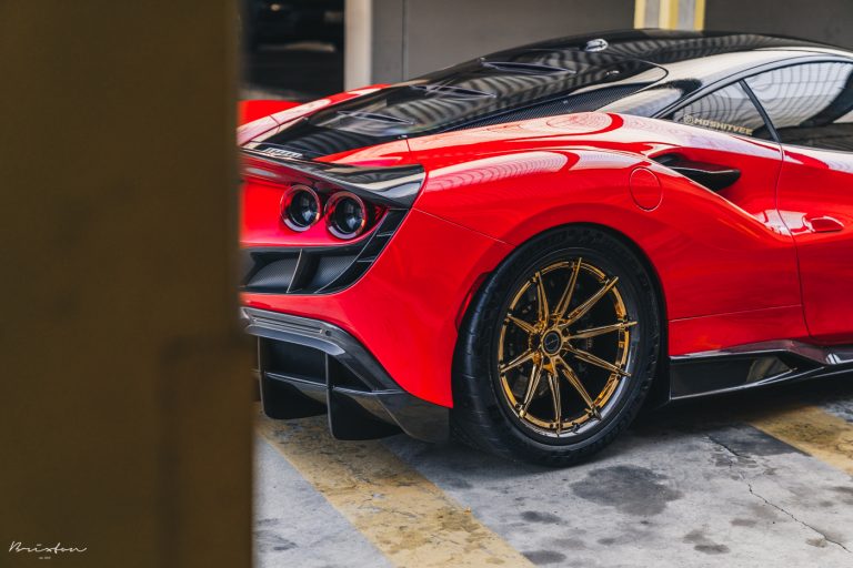 Ferrari F8 Tributo Glistens With Gold Wheels | Carscoops