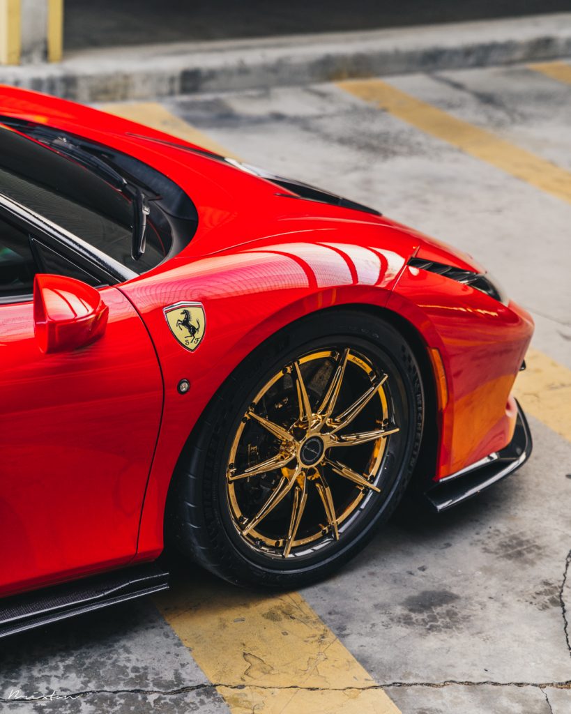 Ferrari F8 Tributo Glistens With Gold Wheels | Carscoops