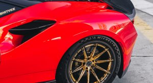 Ferrari F8 Tributo Glistens With Gold Wheels | Carscoops
