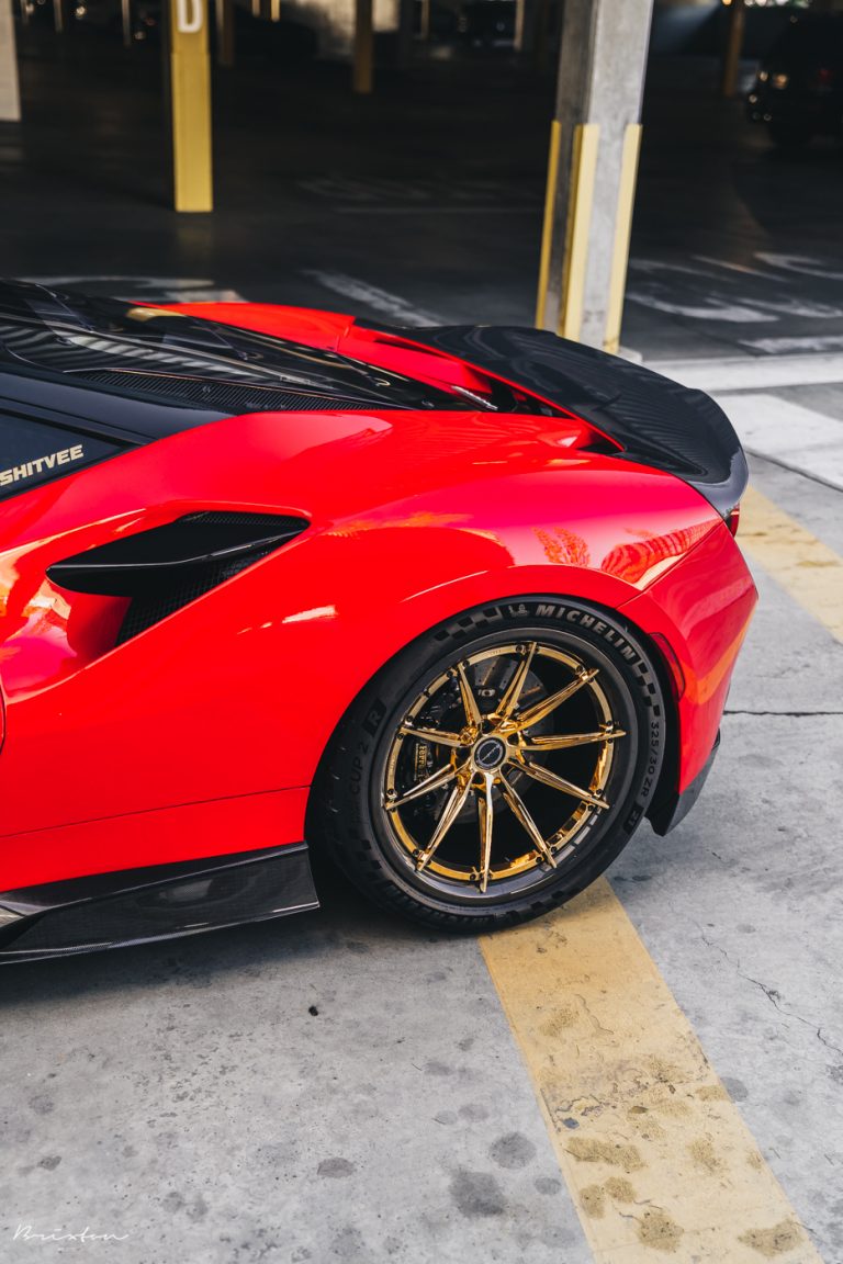 Ferrari F8 Tributo Glistens With Gold Wheels | Carscoops
