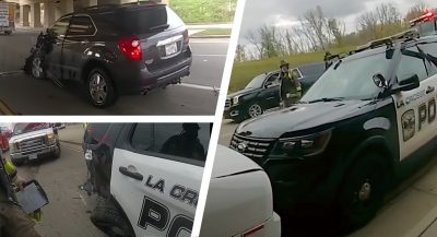 Police Car Gets Rear Ended During Traffic Stop By Inatentive Driver ...