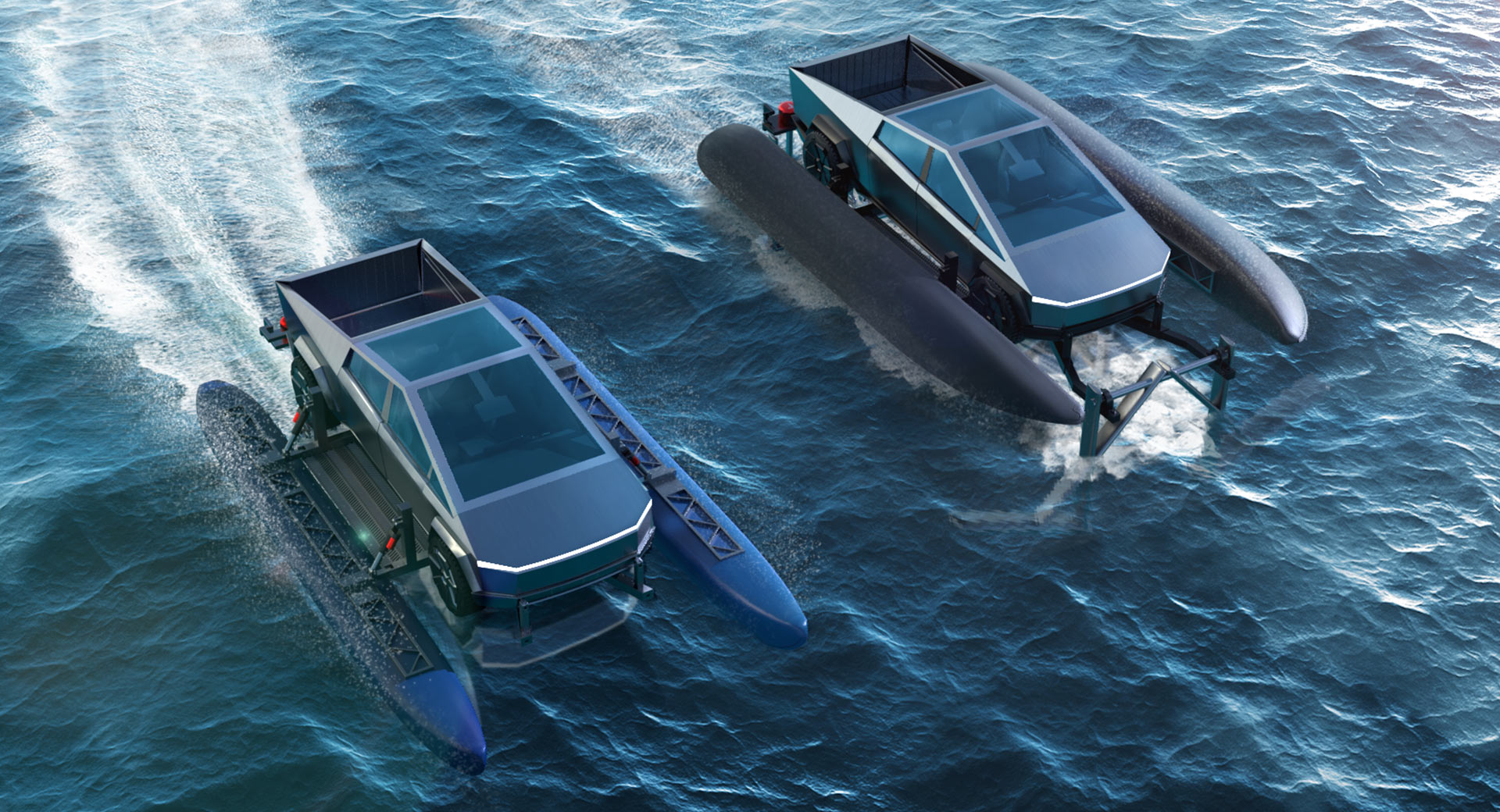 This Guy Wants To Turn The Tesla Cybertruck Into A Catamaran | Carscoops