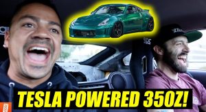 Tesla-Swapped Liberty Walk Nissan 350Z EV Takes Its First Drive And ...