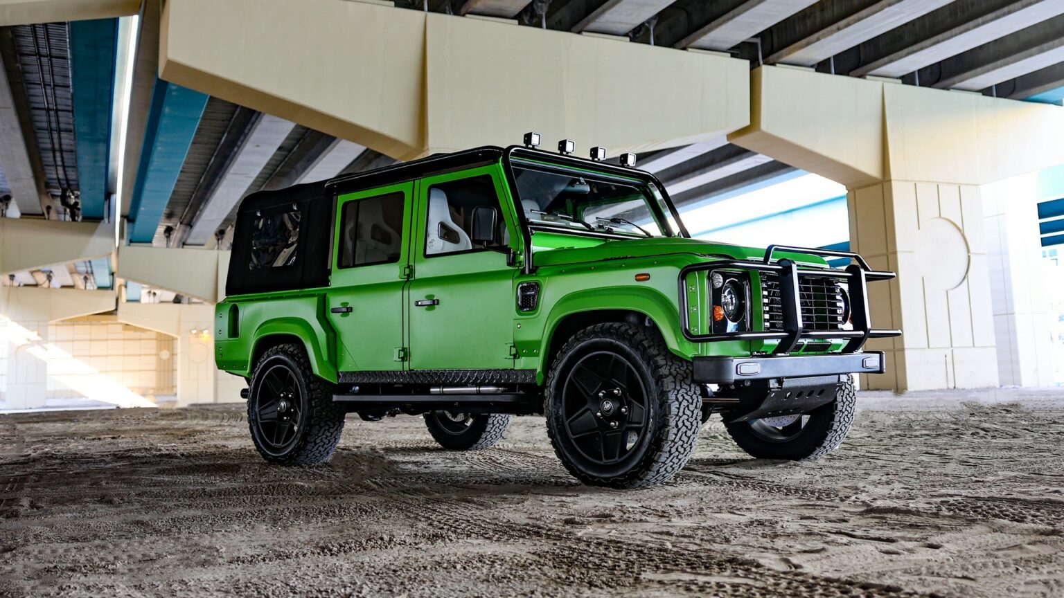 LT1-Powered Land Rover Defender In Lamborghini Verde Mantis Is ...