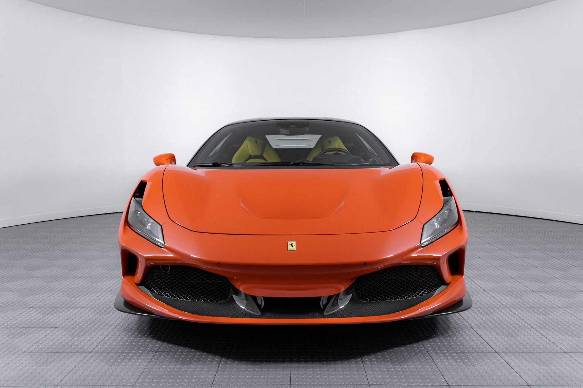 Orange Ferrari F8 Tributo With Blue And Yellow Interior Proves Money ...
