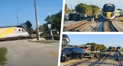 Brightline Train Splits Truck Carrying Luxury Cars In Half, Throws Audi ...