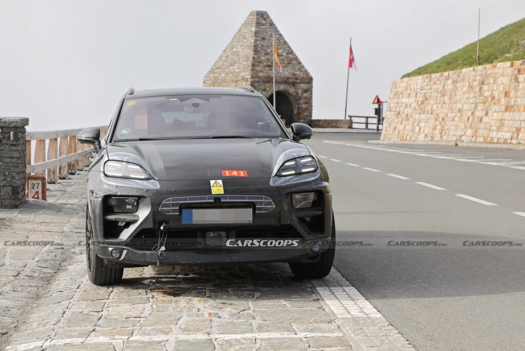 2023 Porsche Macan EV Spotted Testing In The Alps Alongside Cayenne ...