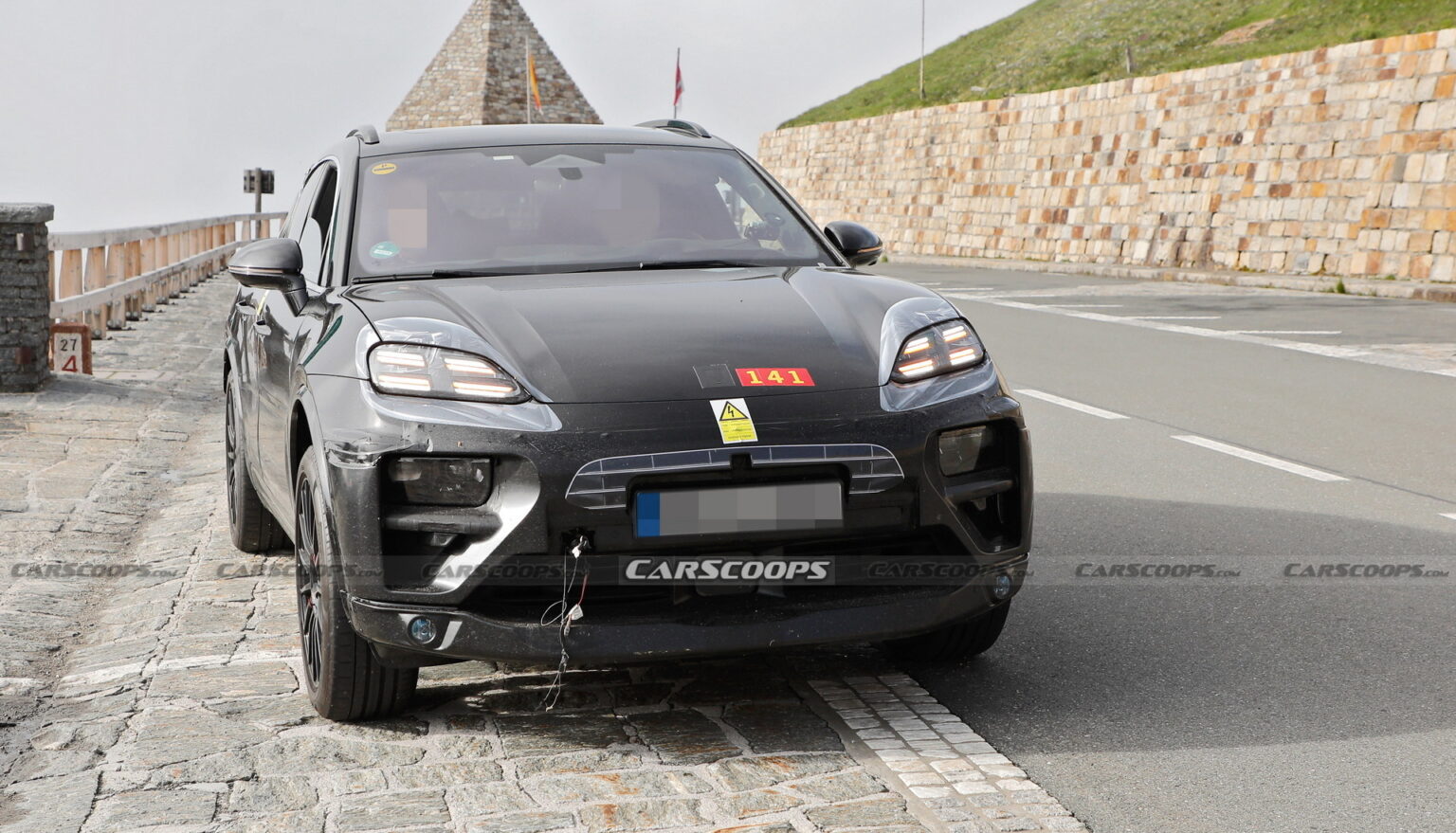 2023 Porsche Macan EV Spotted Testing In The Alps Alongside Cayenne ...