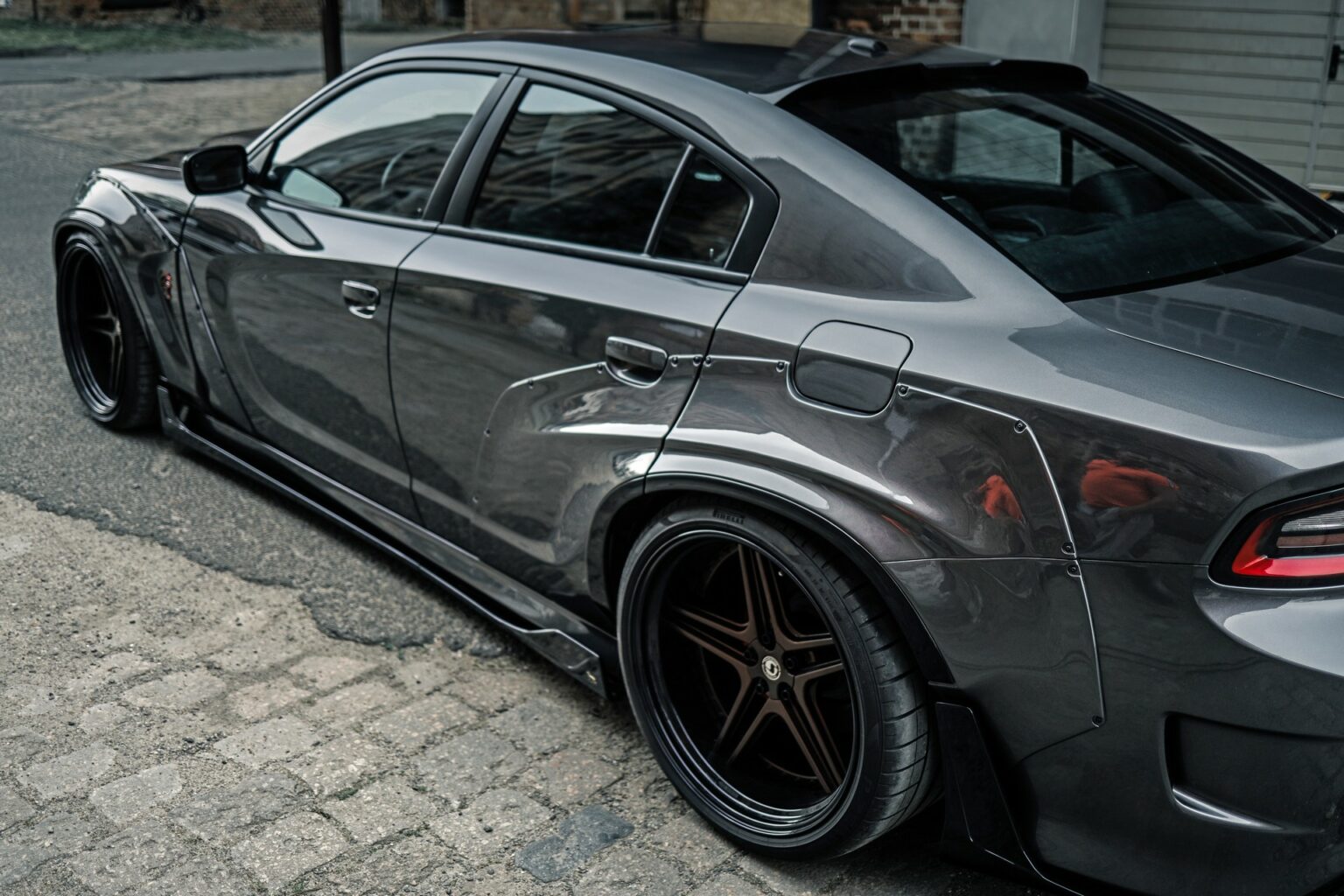 This Tuned Dodge Charger Hellcat Is Wider Than A Lamborghini Aventador ...