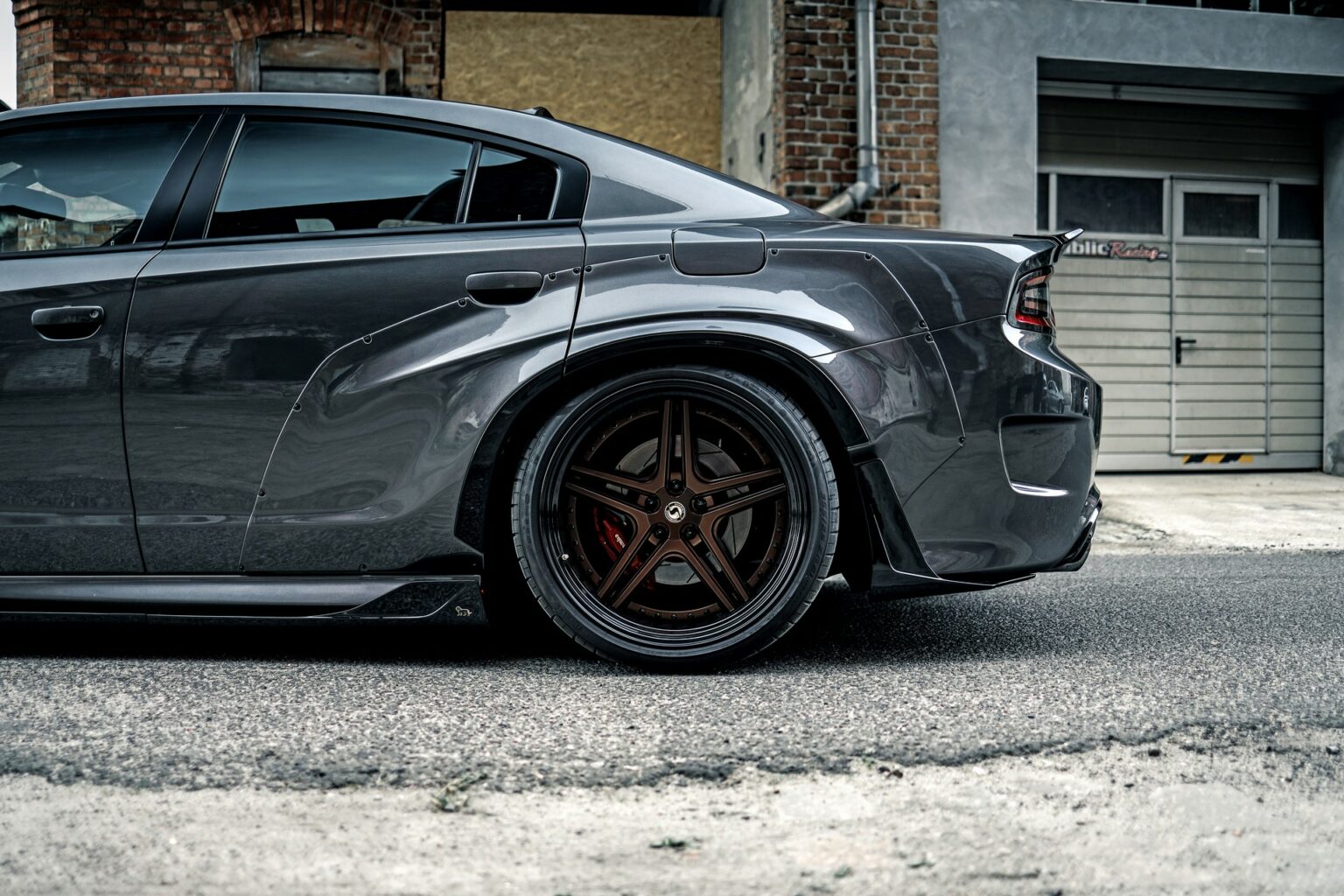 This Tuned Dodge Charger Hellcat Is Wider Than A Lamborghini Aventador ...
