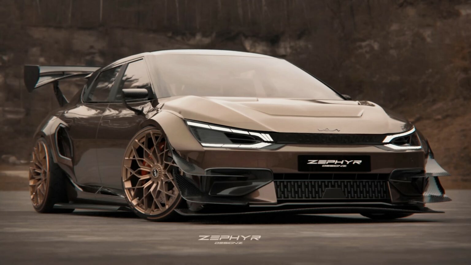KIA EV6 GT Rendered Into A Time Attack Monster With A Massive Wing ...