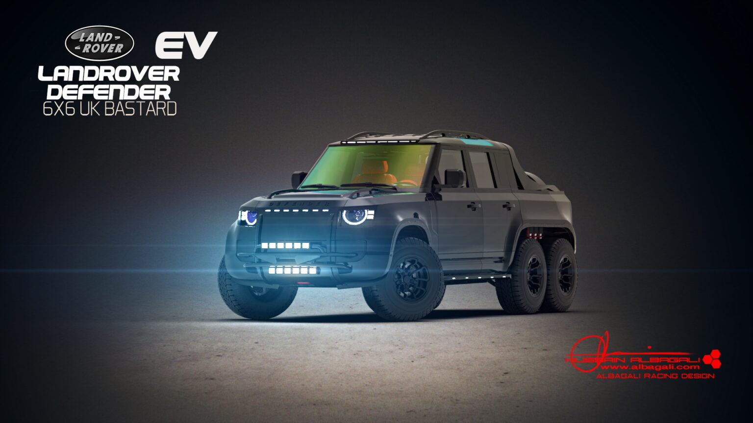 Land Rover Defender Envisioned As A Fully Electric 6×6 Monster Pickup ...