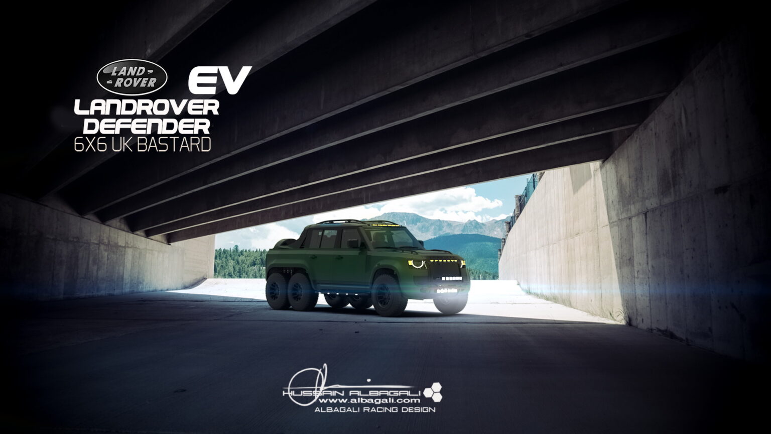 Land Rover Defender Envisioned As A Fully Electric 6×6 Monster Pickup ...