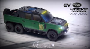 Land Rover Defender Envisioned As A Fully Electric 6x6 Monster Pickup ...