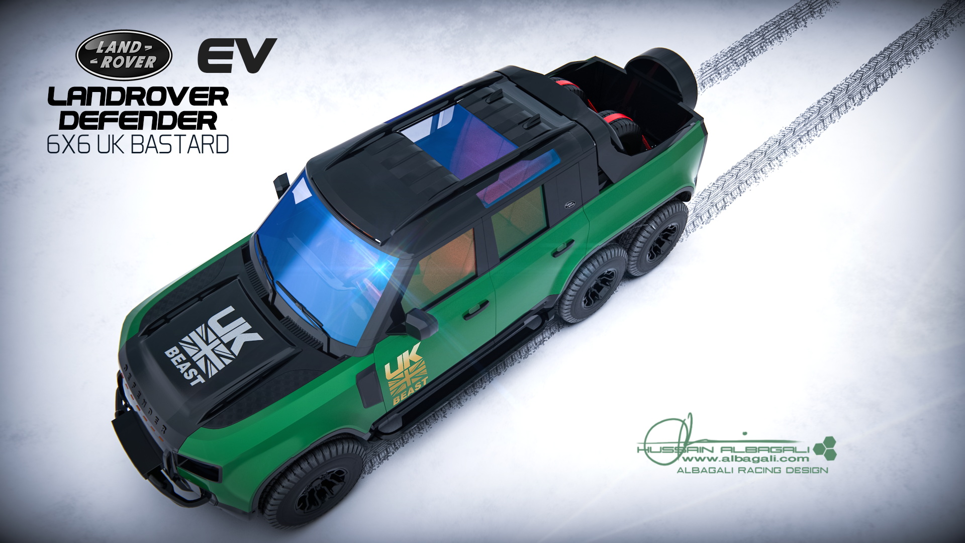 Land Rover Defender Envisioned As A Fully Electric 6×6 Monster Pickup ...