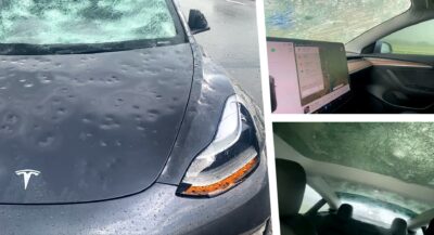 This Tesla Model 3 Was Totalled By A Massive Hailstorm, Shattering The ...