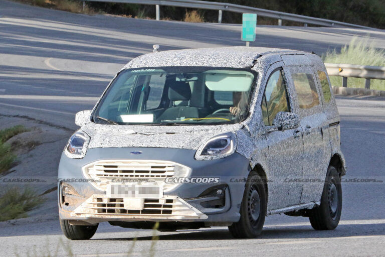 2024 Ford Transit / Tourneo Courier Mule Spotted With Puma Headlights ...