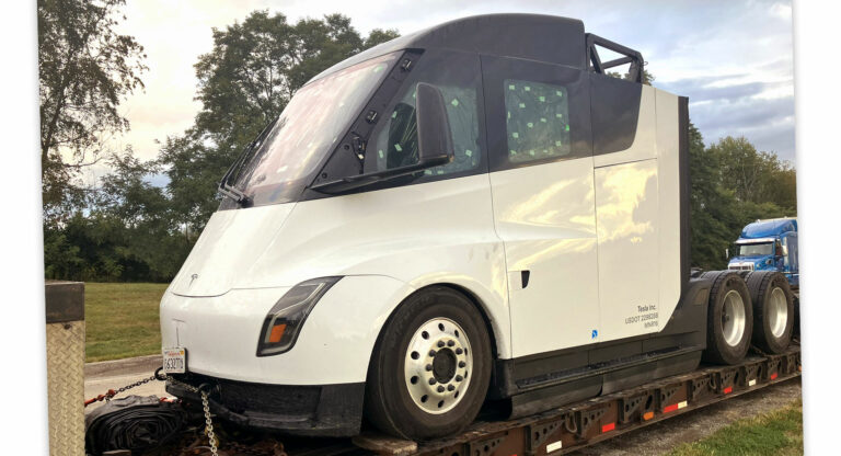 Two Tesla Semi Electric Trucks Caught Being Trailered Home After ...