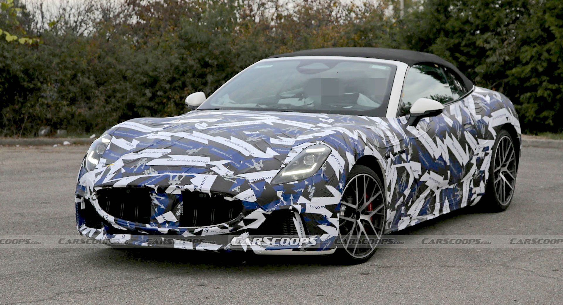 2024 Maserati GranCabrio Is All Wrapped-Up For Winter Testing | Carscoops