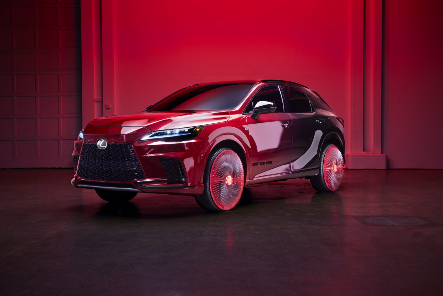 Lexus RX “Ruby Red Rims” Rides On Massive Wheels Created By Fashion ...