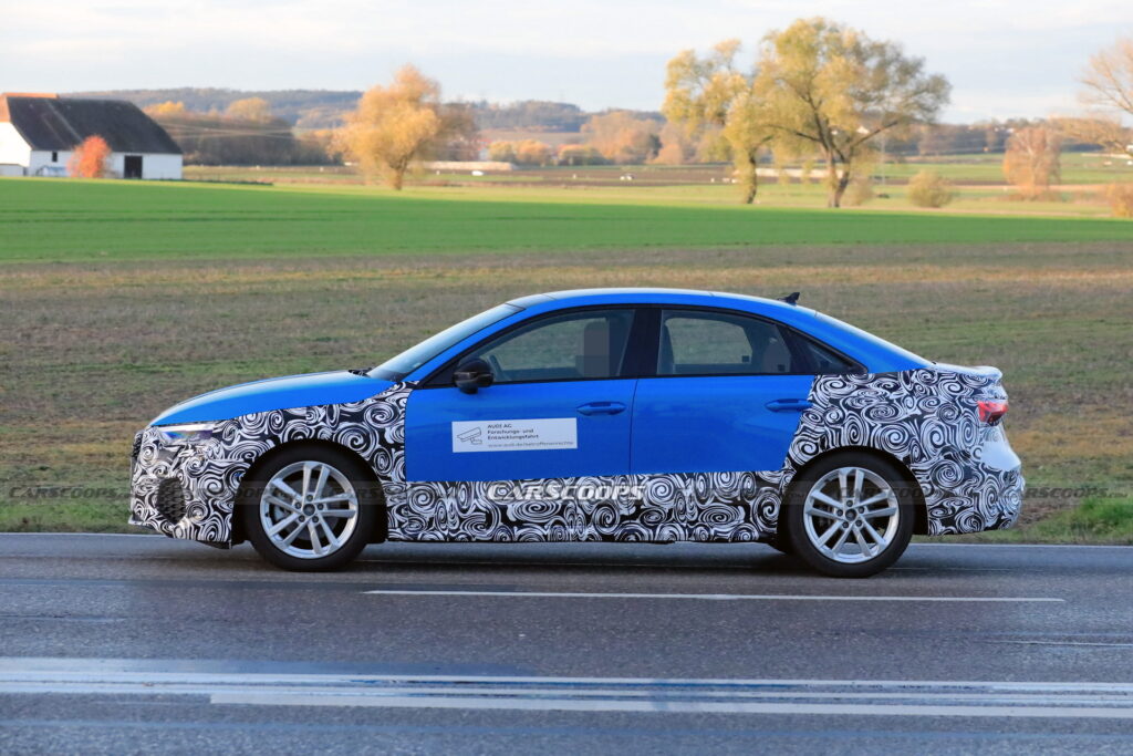2024 Audi A3 Sedan Makes Spy Debut Hiding Minor Changes | Carscoops