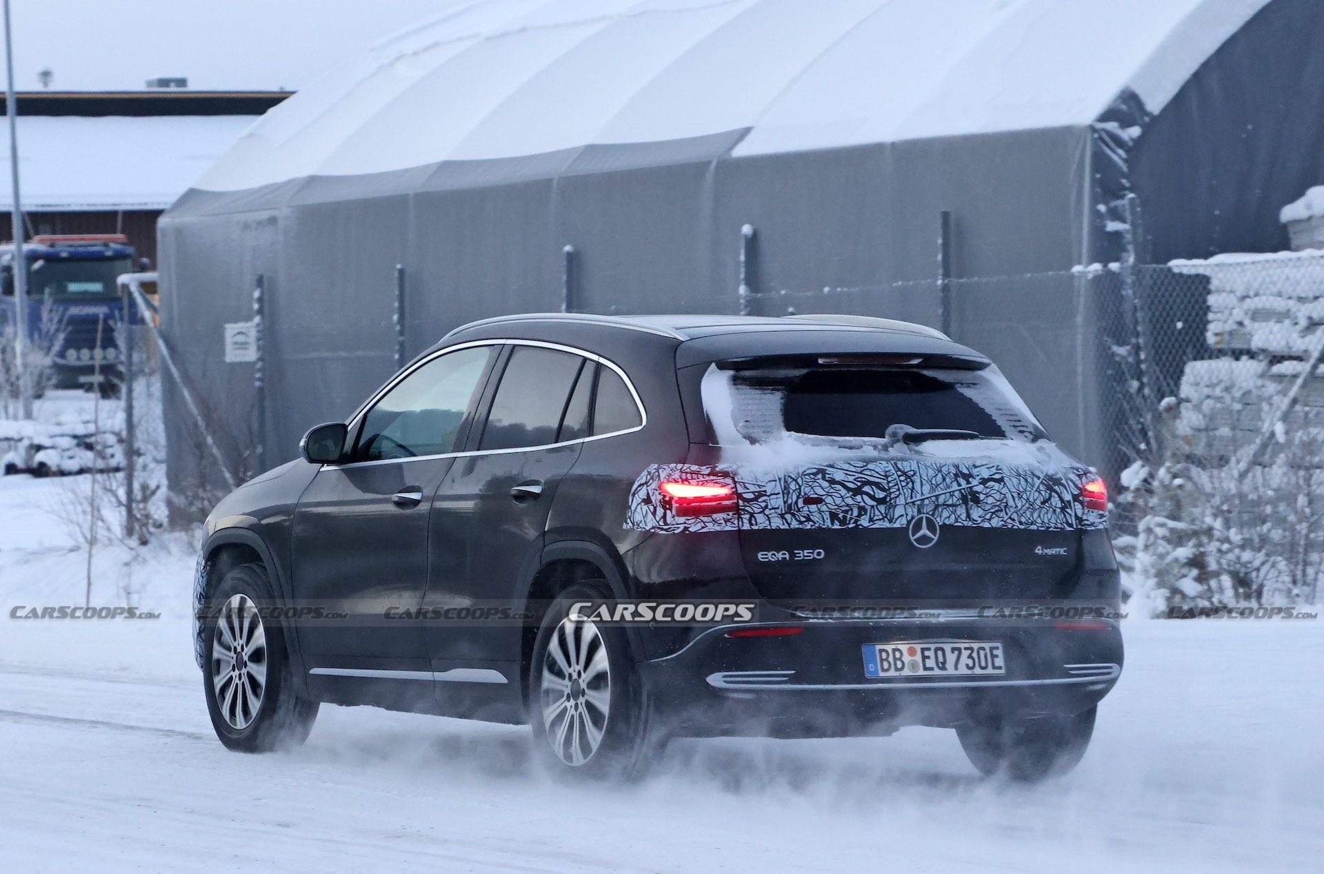 Facelifted Mercedes EQA Prototype Wears Camo Balaclava For Icy Winter ...
