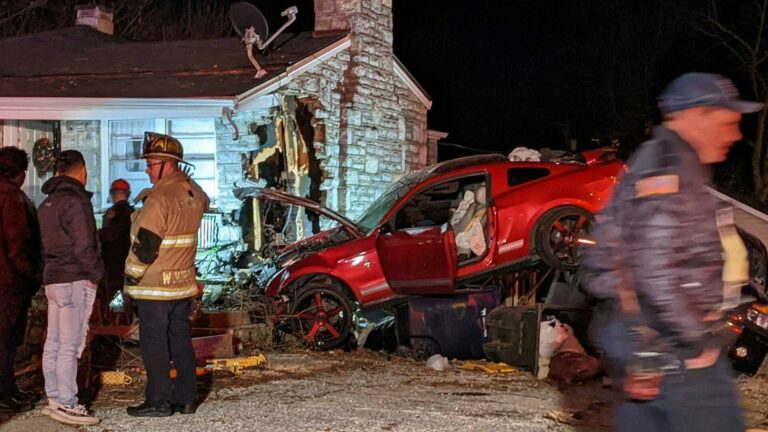 Wild Mustang Flips Over And Crash Lands On Home And Another Car | Carscoops