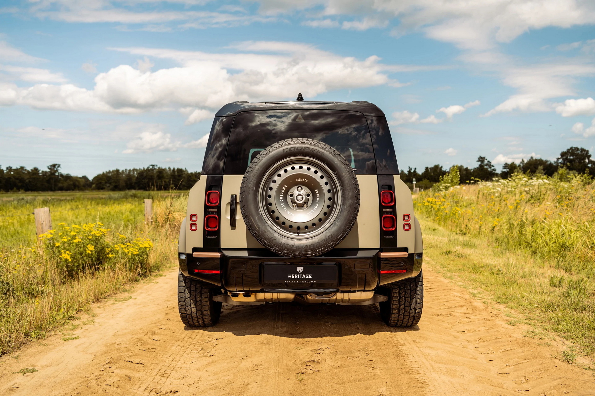 Land Rover Defender Looks Retrotastic With Rock Dust Wheels By Heritage ...