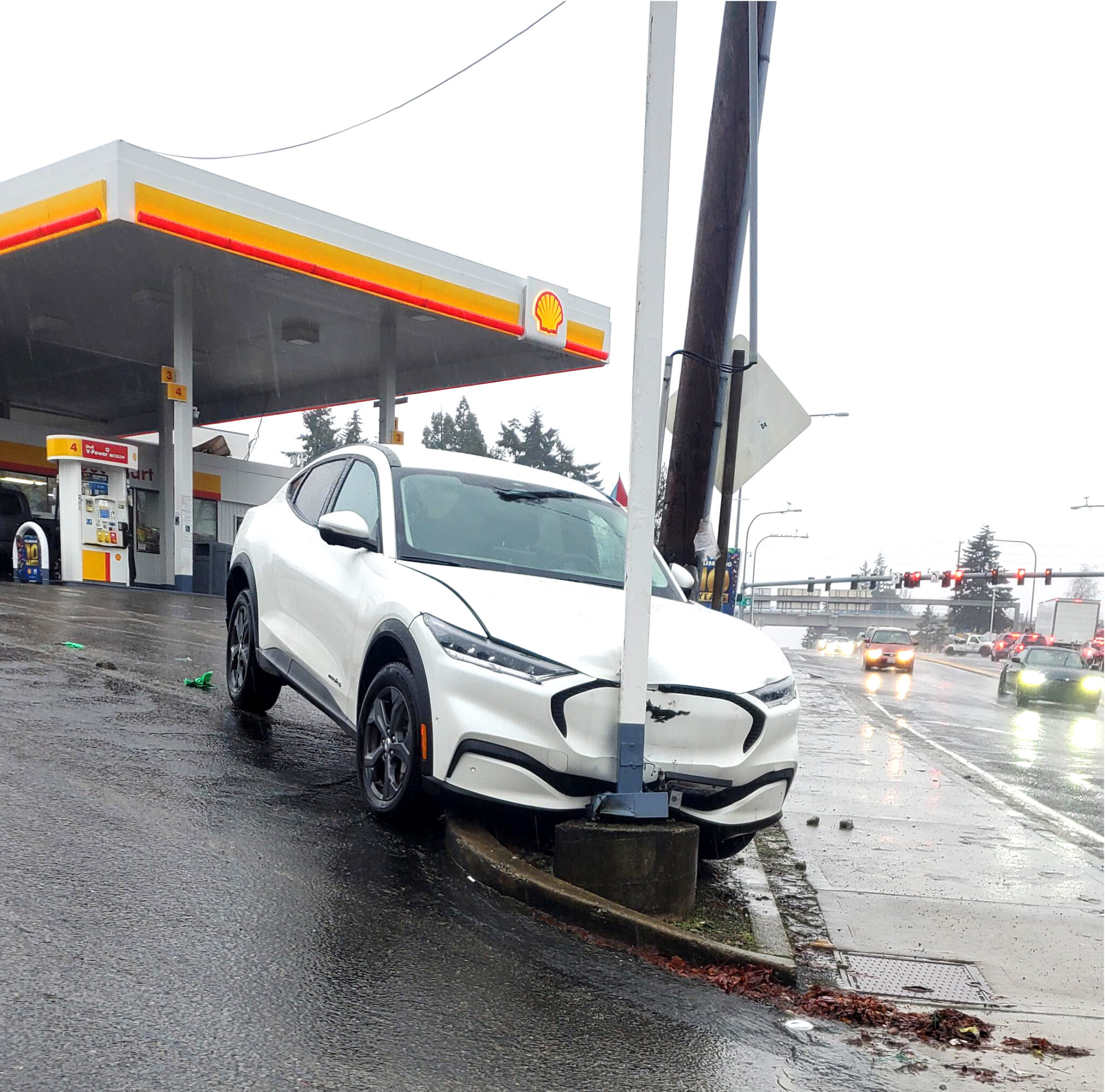 Confused Ford Mustang Mach-E Crashes In Gas Station, Of All Places ...