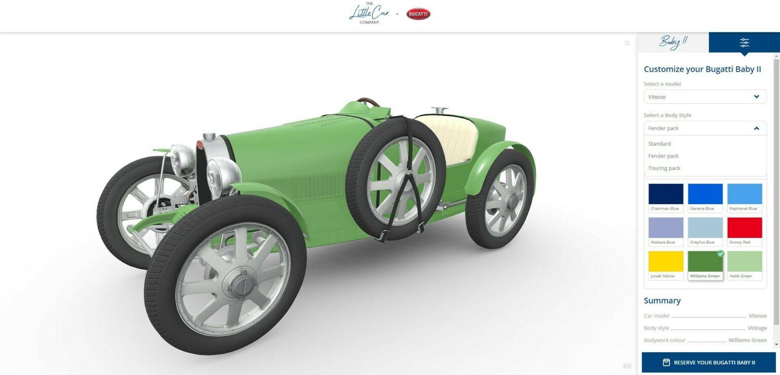 Bugatti Baby II Comes To Life With New AR Configurator | Carscoops