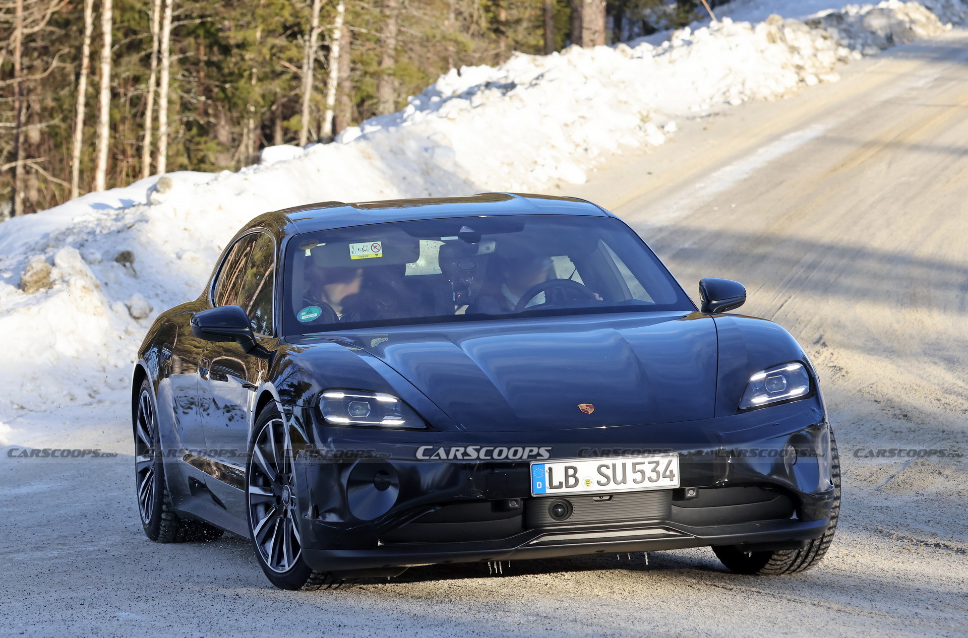 2024 Porsche Taycan Facelift Shows Off New Headlights In Latest Spy ...