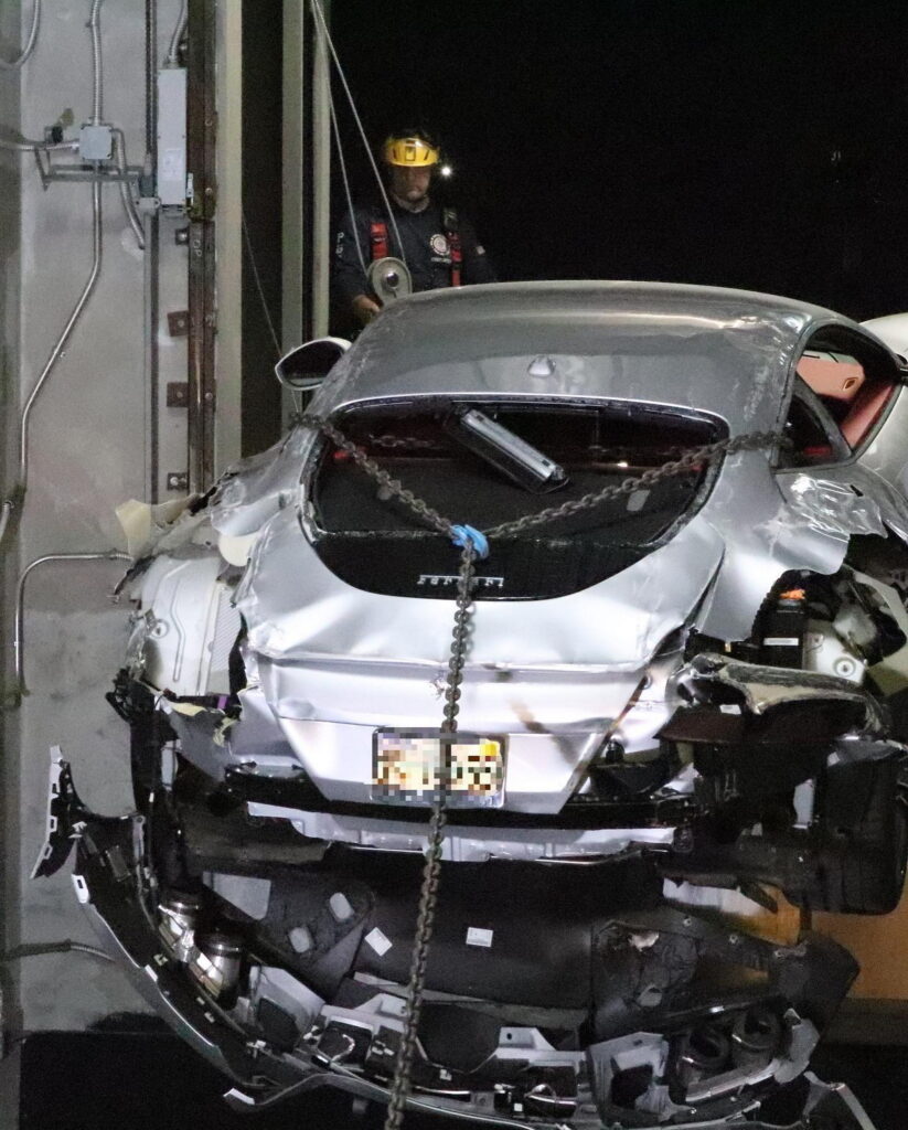 Ferrari Roma Hangs Mid-Air After Dramatic Elevator Mishap At High-End ...