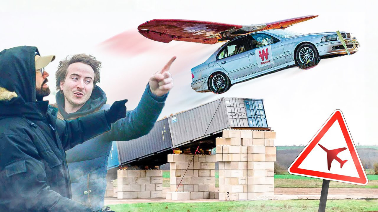 Launching A Winged Car Off A Ramp Sure Makes For A Bombastic Spectacle