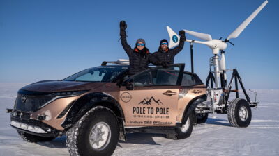 Nissan Ariya Towing A Windmill Aims To Be First Vehicle Ever To Go From ...