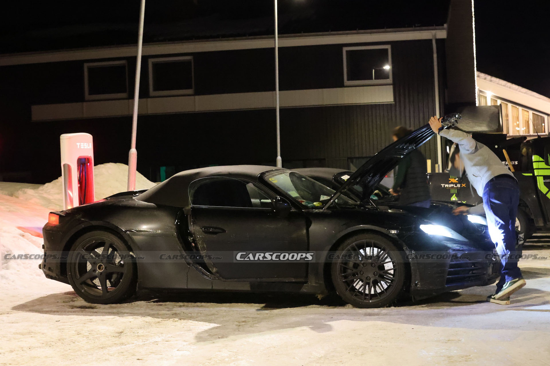 Electric Porsche Boxster Prototype Reveals Charging Port And Frunk ...
