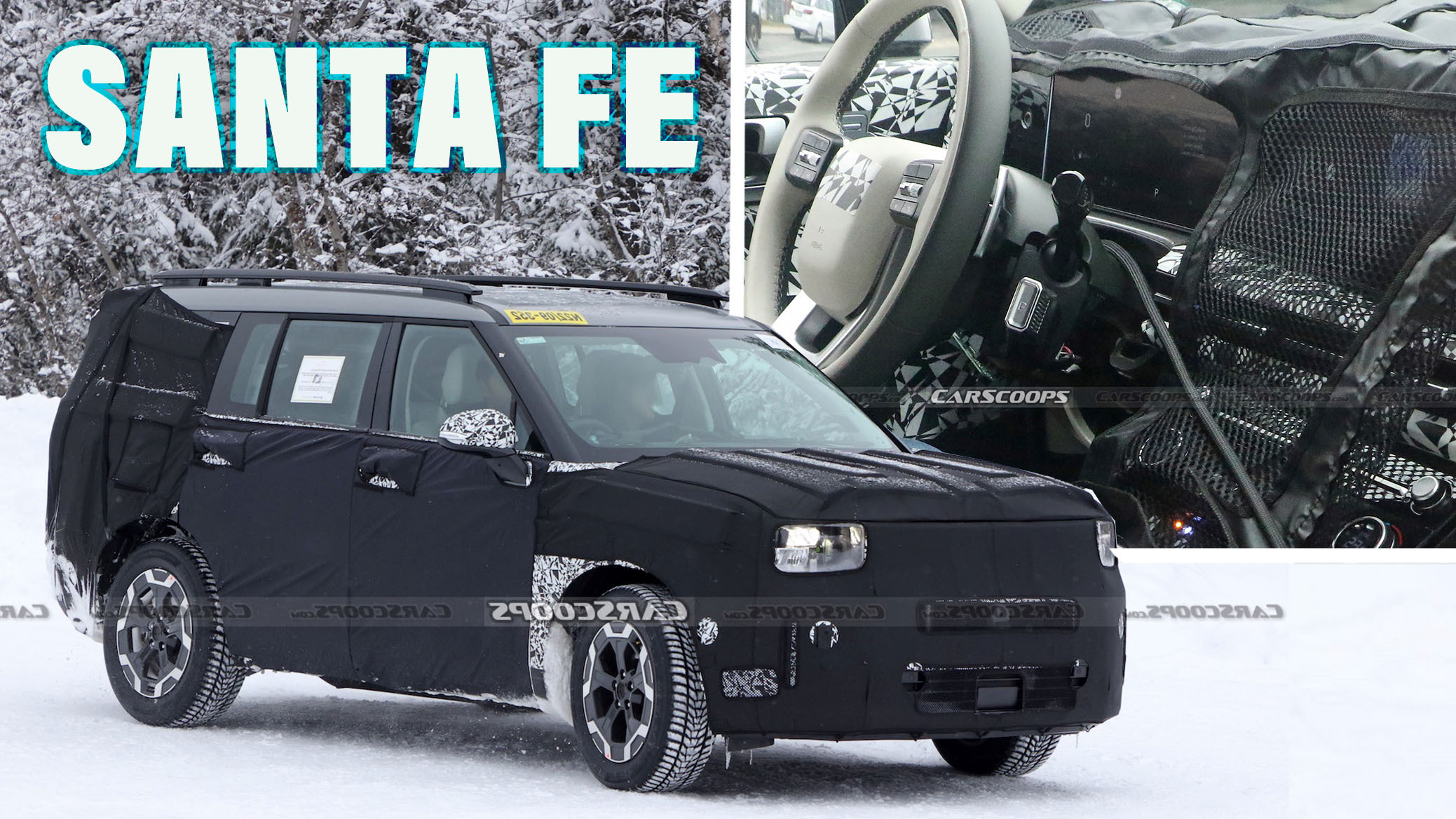 Defender-Aping 2025 Hyundai Sante Fe Shows Off Curving Digital Dash ...