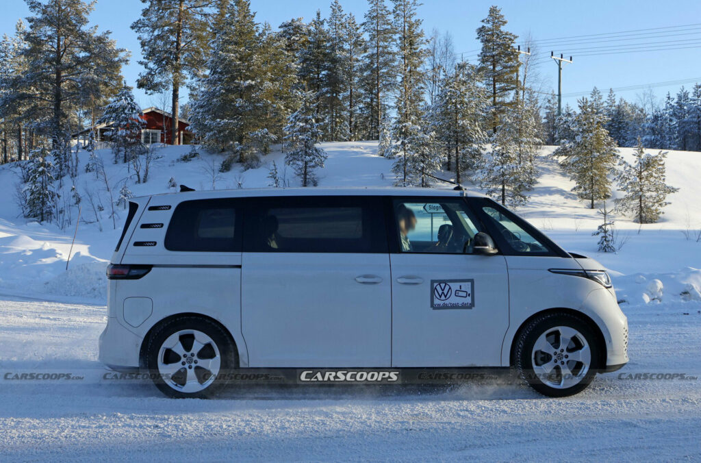 VW ID. Buzz Long-Wheelbase Spied As A Maxi Electric Microbus | Carscoops