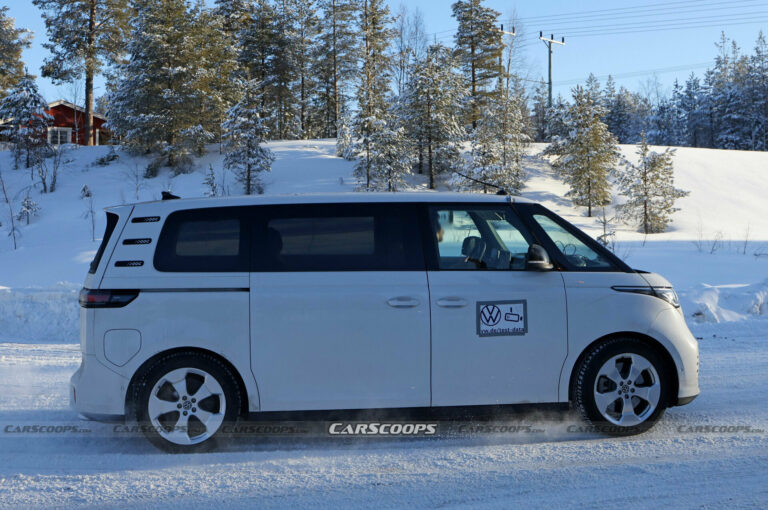 VW ID. Buzz Long-Wheelbase Spied As A Maxi Electric Microbus | Carscoops