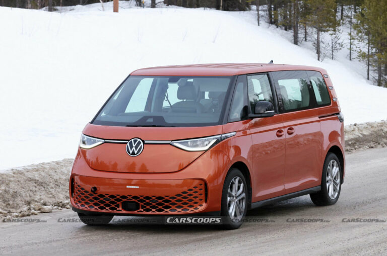 VW ID. Buzz Long-Wheelbase Spied As A Maxi Electric Microbus | Carscoops