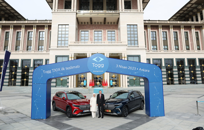 President Erdogan Takes Delivery Of Turkey’s First Togg T10X Electric ...