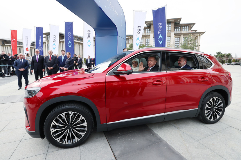President Erdogan Takes Delivery Of Turkey’s First Togg T10X Electric ...