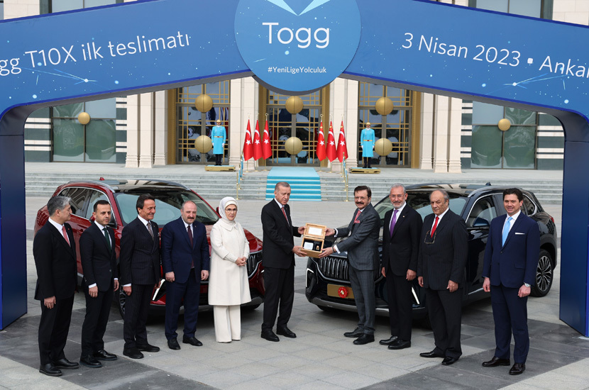 President Erdogan Takes Delivery Of Turkey’s First Togg T10X Electric ...