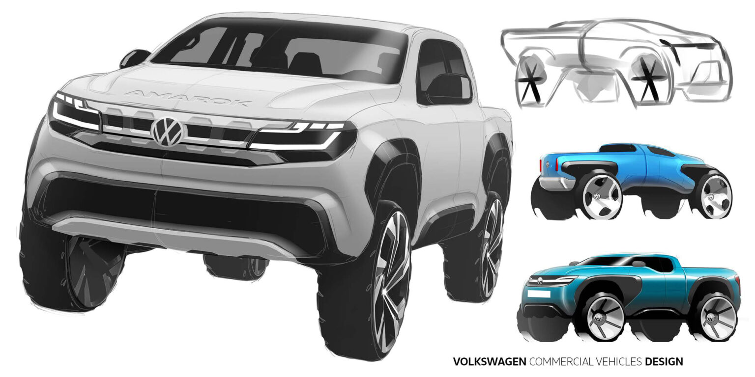 VW Amarok’s Official Development Sketches Show A Chunkier Beast And We ...