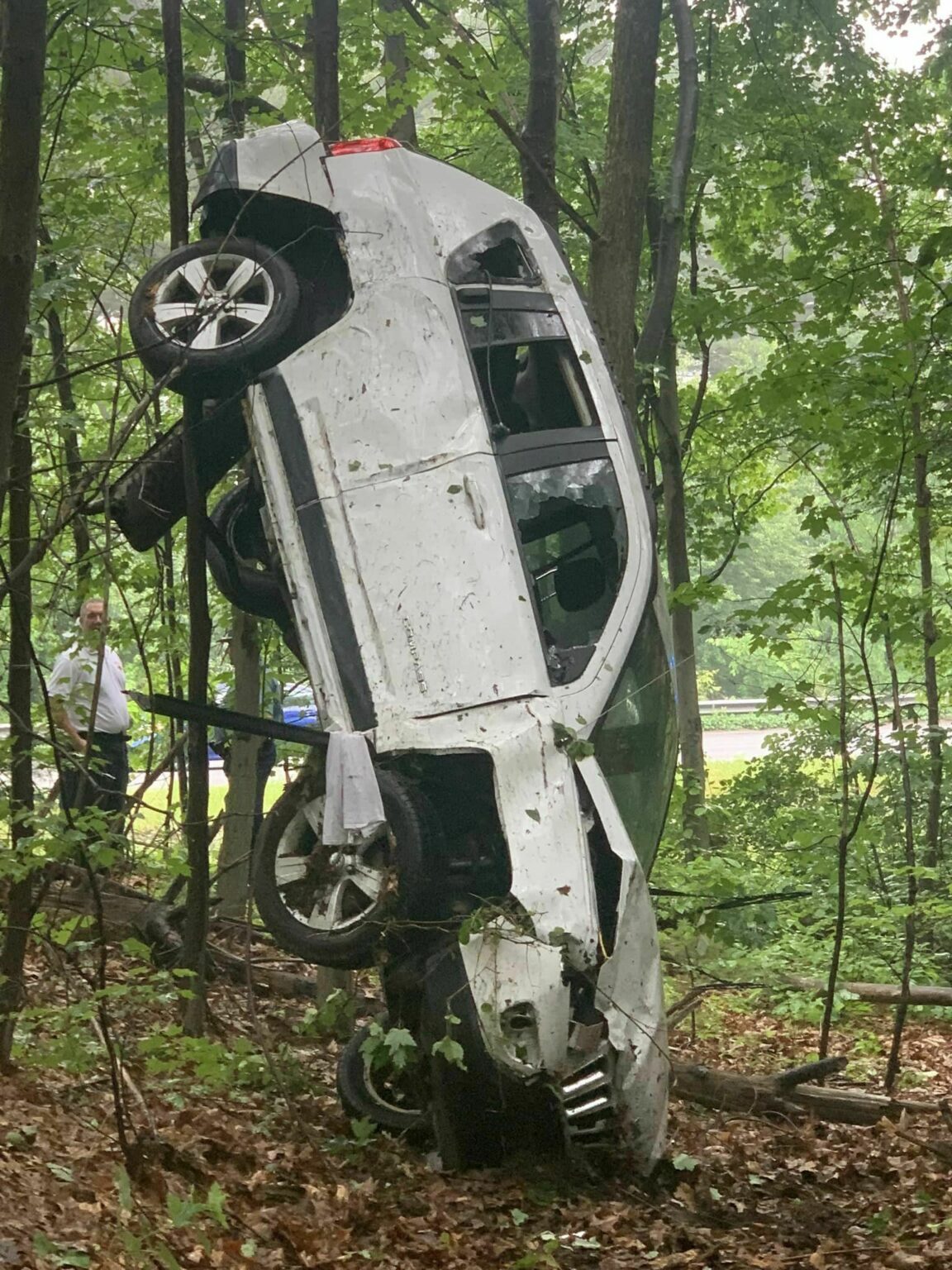 OK, Fess Up, Which One Of You Left This SUV Halfway Up A Tree In Mass ...