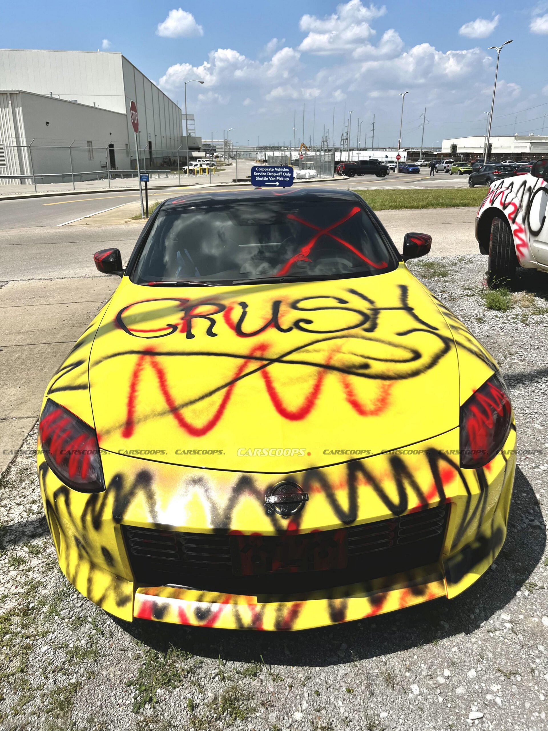 The Mystery Behind Those Spray-Painted Nissan Z And Frontiers Is ...