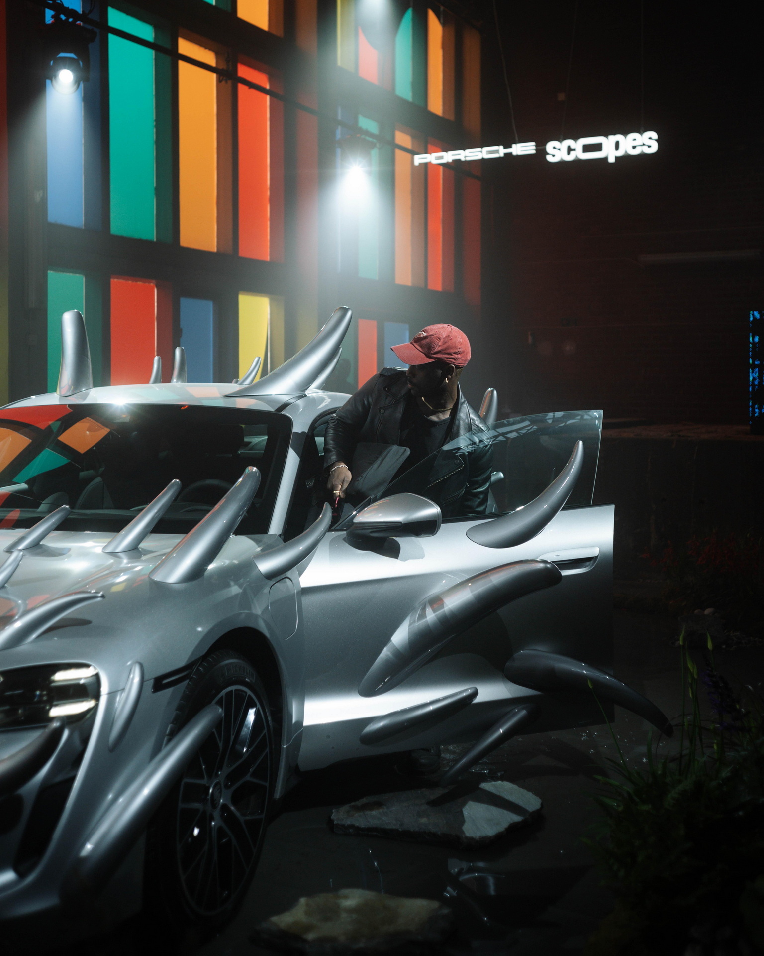 Porsche Taycan “Assasin” Art Car Has A Body Armor Of 73 Spikes | Carscoops