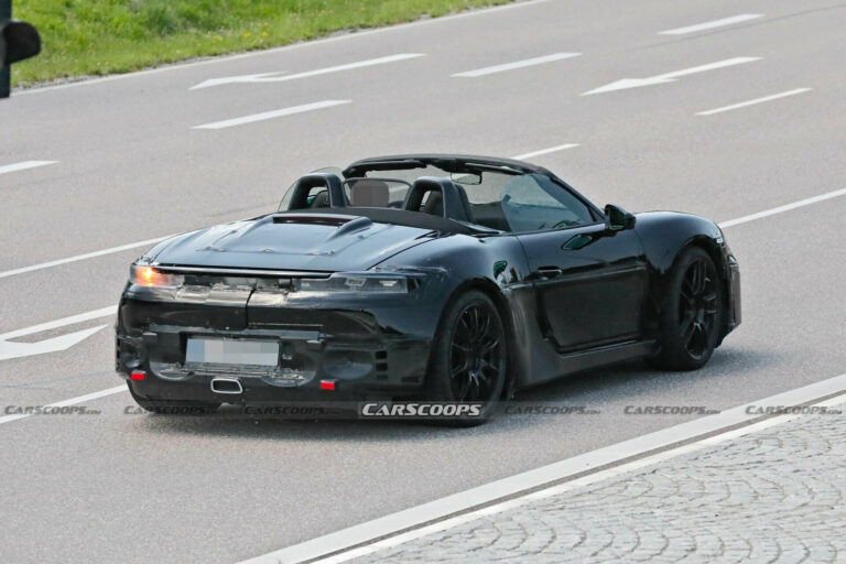 2025 Porsche 718 Boxster EV Spied As An Edgier, Electric Roadster ...