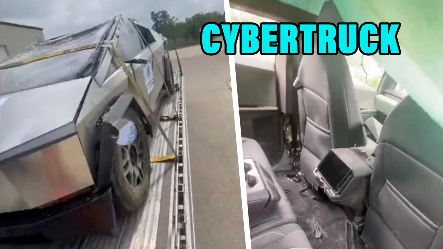 Leaked Tesla Cybertruck Video Shows Aftermath Of Ditch Rollover Test ...