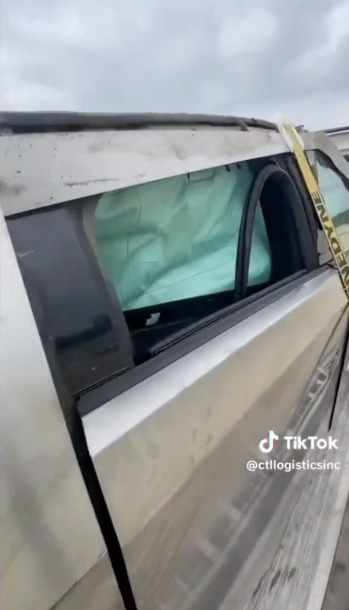 Leaked Tesla Cybertruck Video Shows Aftermath Of Ditch Rollover Test ...